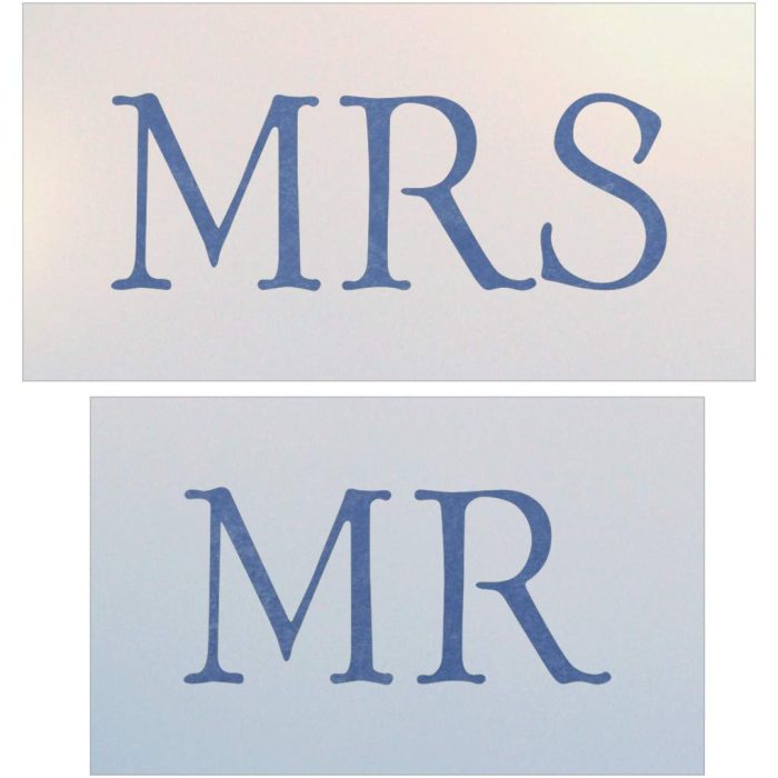 Mr Mrs Chair Signs Stencil Template | The Artful Stencil