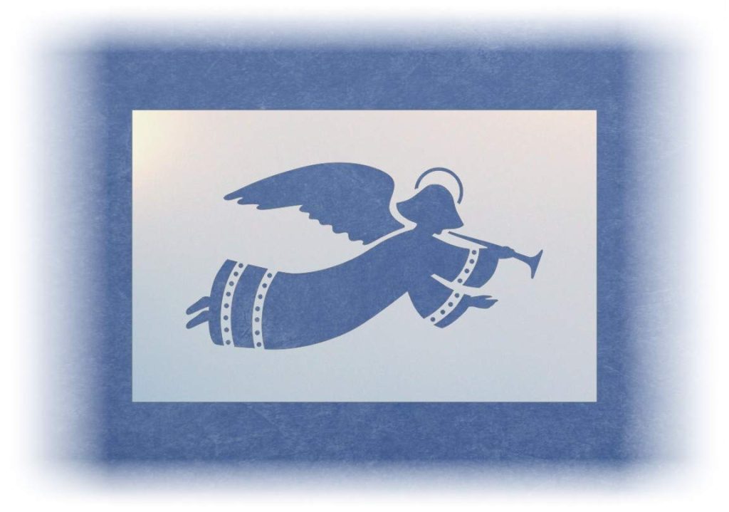 Trumpet Angel Stencil Template | The Artful Stencil
