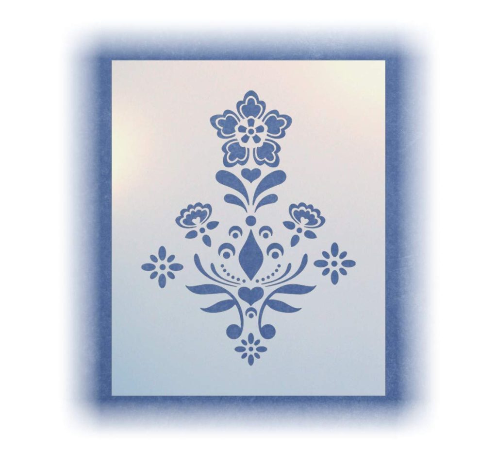 Rosemaling Pattern 1 Stencil Template | The Artful Stencil